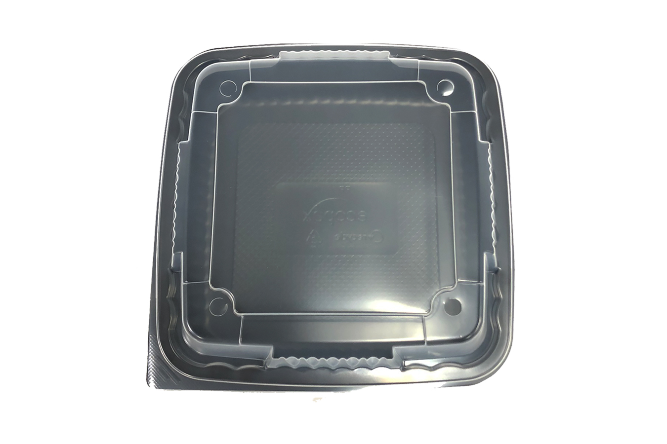 1 Comp 9x9 Pebble Box Black w/ Clear Lid - Silvaco Supply